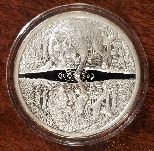 Two Wolves Proof 2 oz .999 Silver Round Pheli Mint | eBay