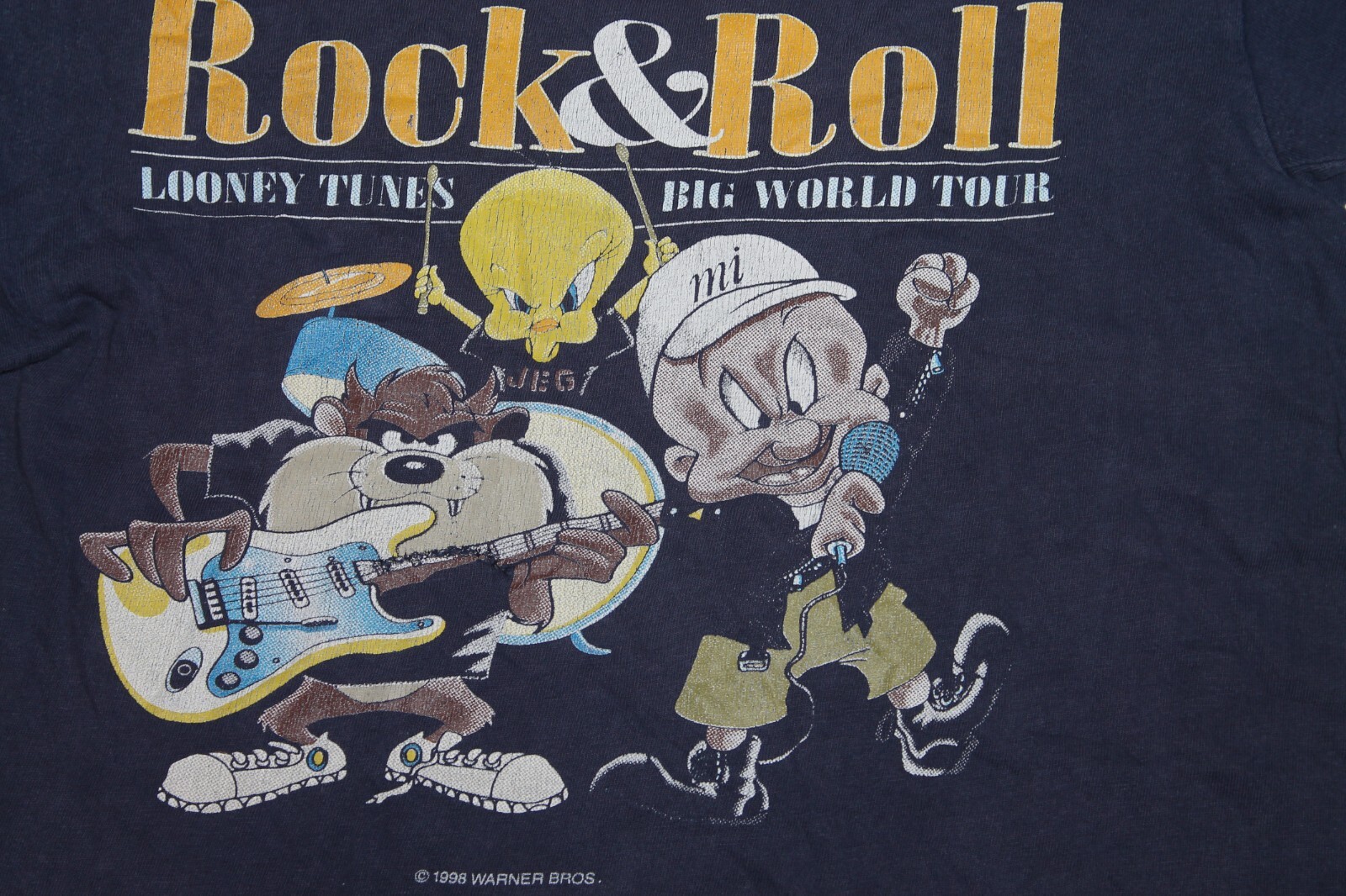 Vintage 1998 Kids Looney Tunes Shirt Rock & Roll Big … - Gem