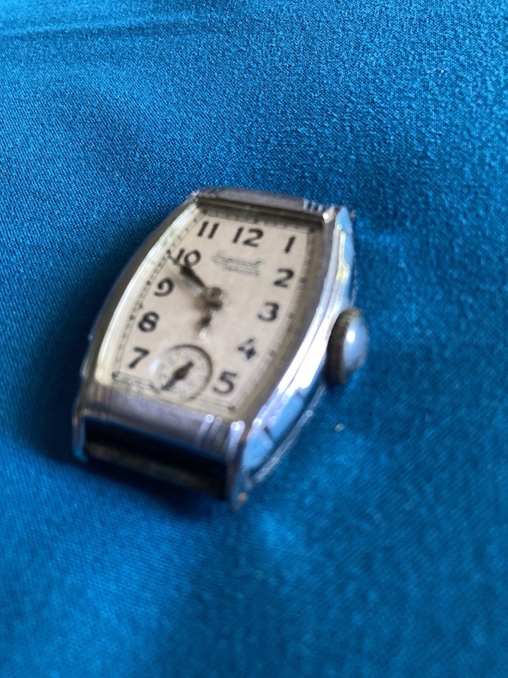 Vintage 1930s Ingersoll Swagger Wrist Watch Silver Tone Made in USA As ...