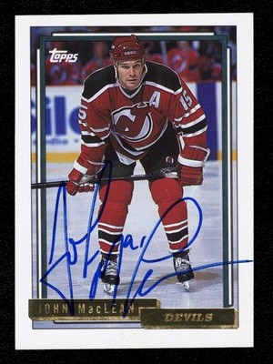 1992 Topps Gold #273 John MacLean Autographed Signed New Jersey Devils ...