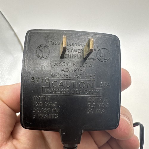 Vintage Texas Instruments TI AC-9180 Power Supply Adapter for ...