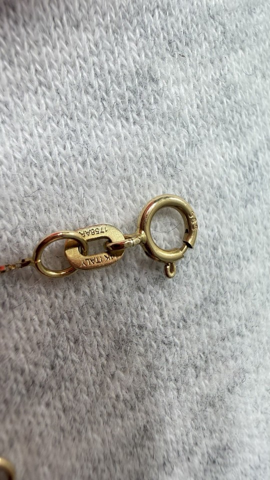 Hollow 14K Gold Circle & Bar Pendant Necklace 18” Box Chain – Zales | eBay