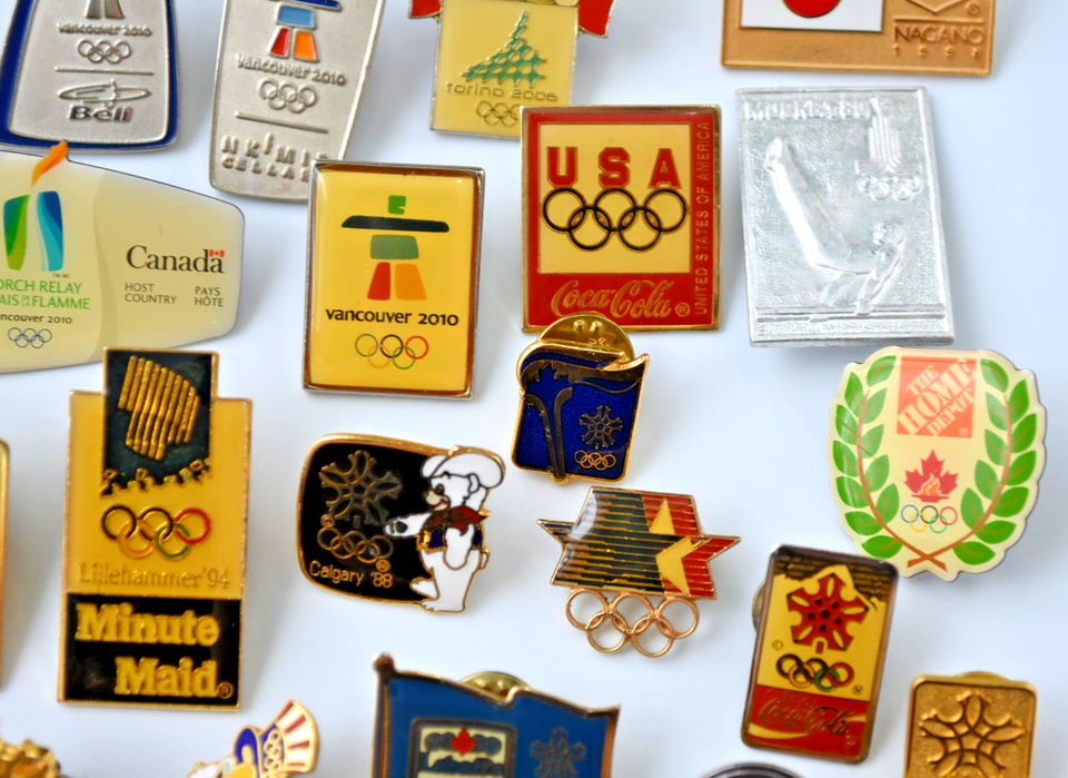 Huge Olympic Pin Lot 50 Pins Nagano Atlanta Vancouver Calgary Los ...