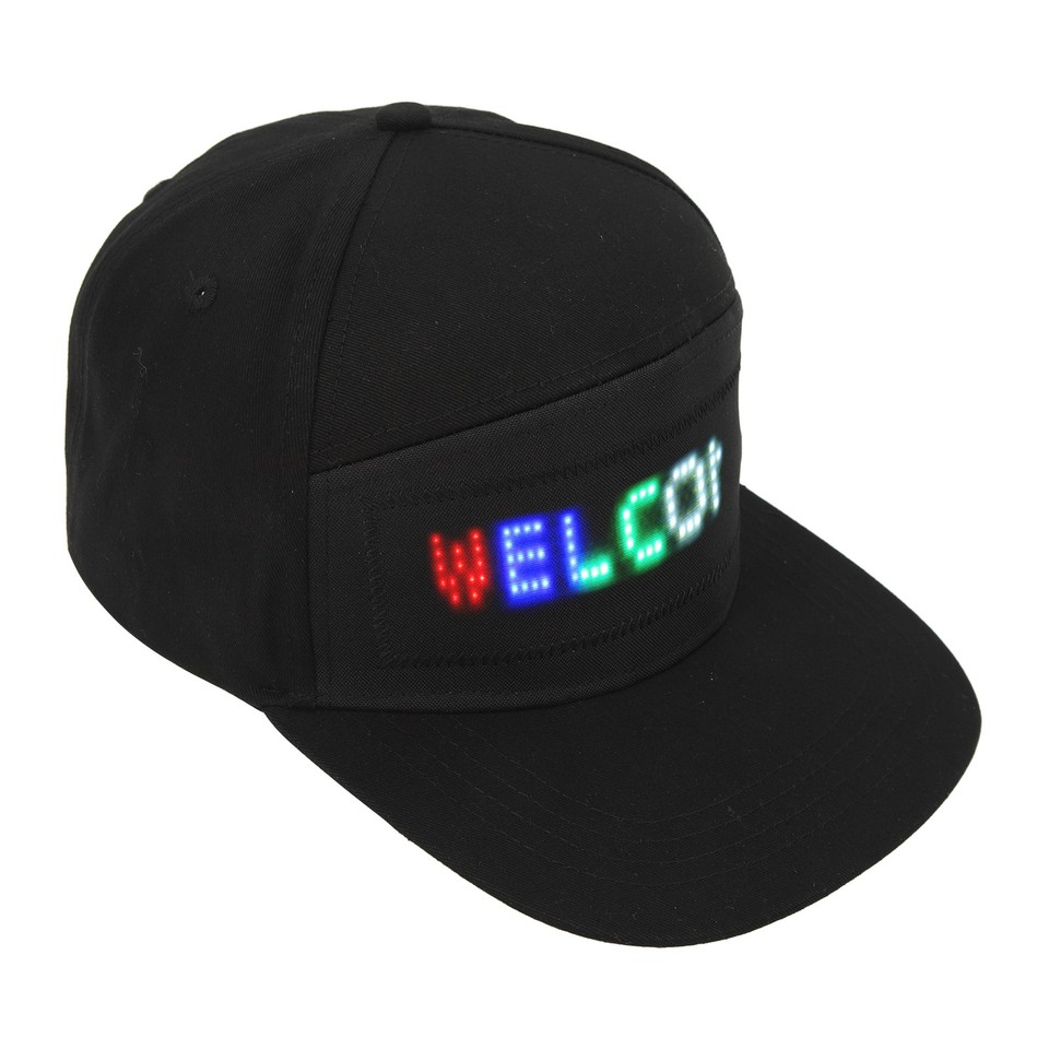 LED Cap Programmable APP Control Editable Colorful LED Hat For Outdoor ...