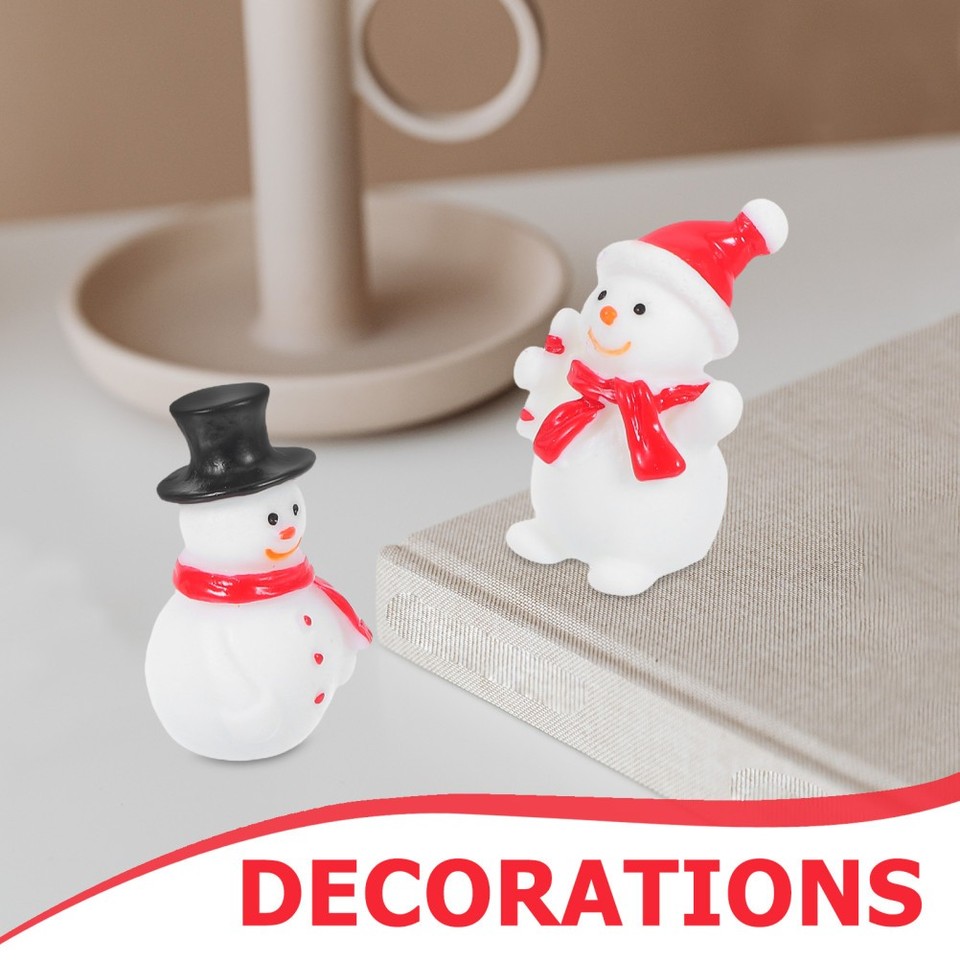 20 Pcs Mini Snowman Figurines Cake Toppers Christmas Table Decoration ...