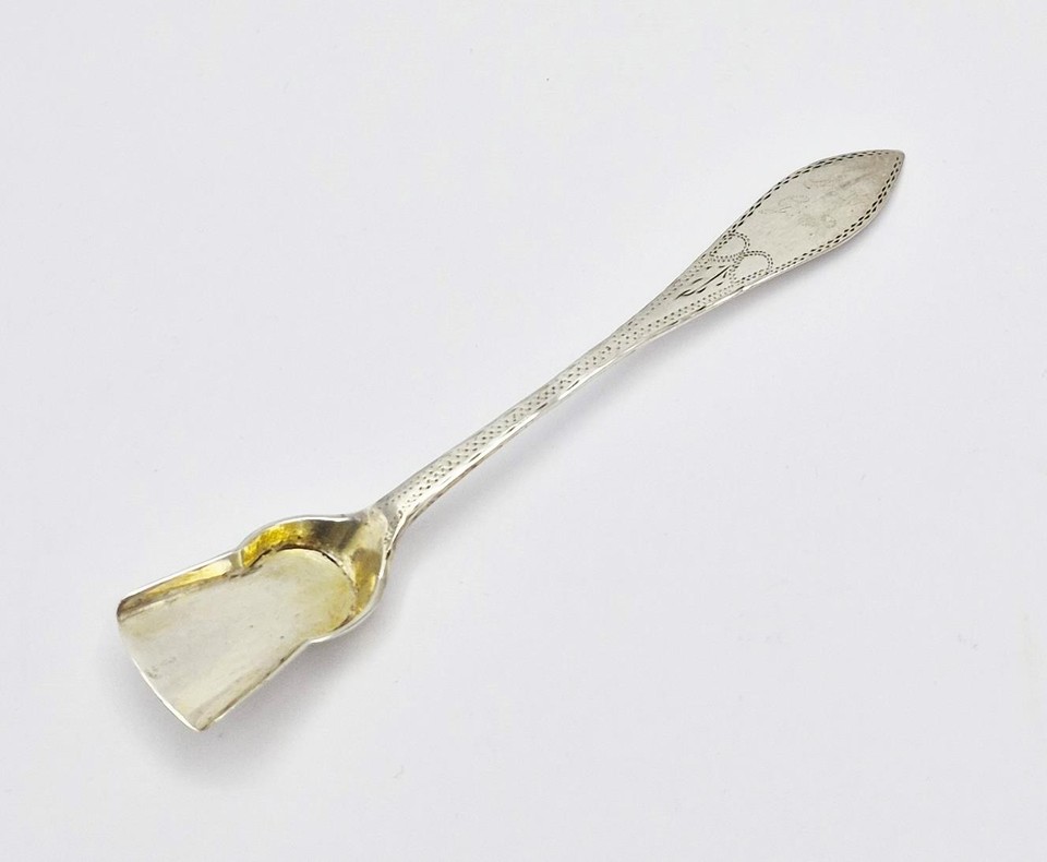 GEORGIAN IRISH / SCOTTISH PROVINCIAL SILVER CELTIC POINT MUSTARD SPOON ...