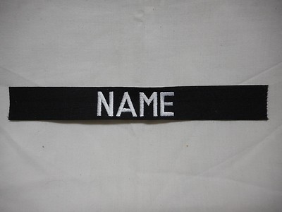 CUSTOM EMBROIDERED BLACK NAME TAPE, NEW, SEW ON* | eBay
