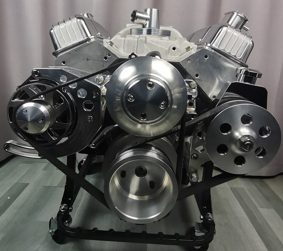 Chevy Small Block Serpentine System All Inclusive Kit 8 Rib 283 350 400 ...