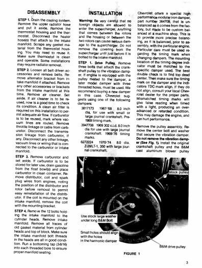 B&M Weiand Supercharger Install Manual 142 144 162 175 SBC BBC Big ...
