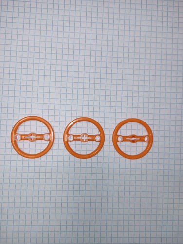 3 Lego part 3736 Steering Pulley Orange, Large Technic Group of 3 ...