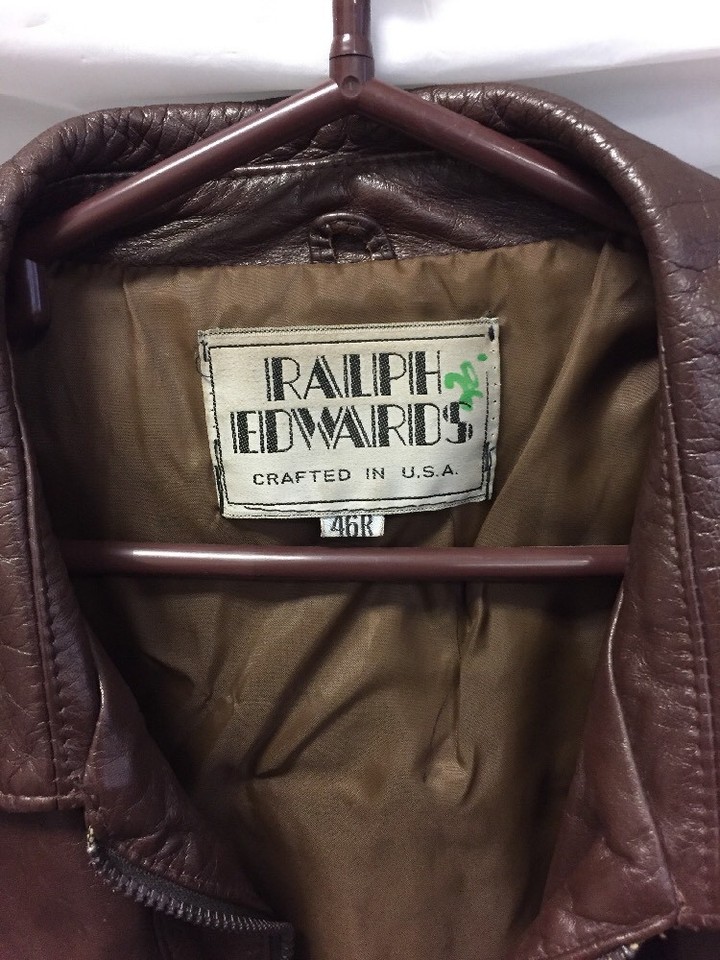 Ralph Edwards Mens Brown Leather Jacket Sz 46R VINTAGE | eBay