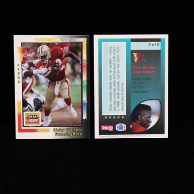 1992 Ricky Waters San Francisco 49ers "Sacramento Card Fest" Wild Card ...