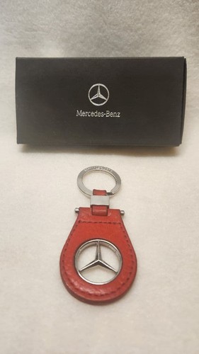 [Import duties included] Mercedes-Benz Leather Keychain Red Logo ...