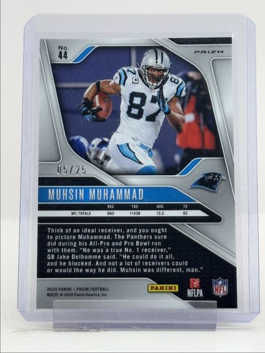 MUHSIN MUHAMMAD 2024 PANINI PRIZM FOOTBALL BLUE SHIMMER PANTHERS /25 ...