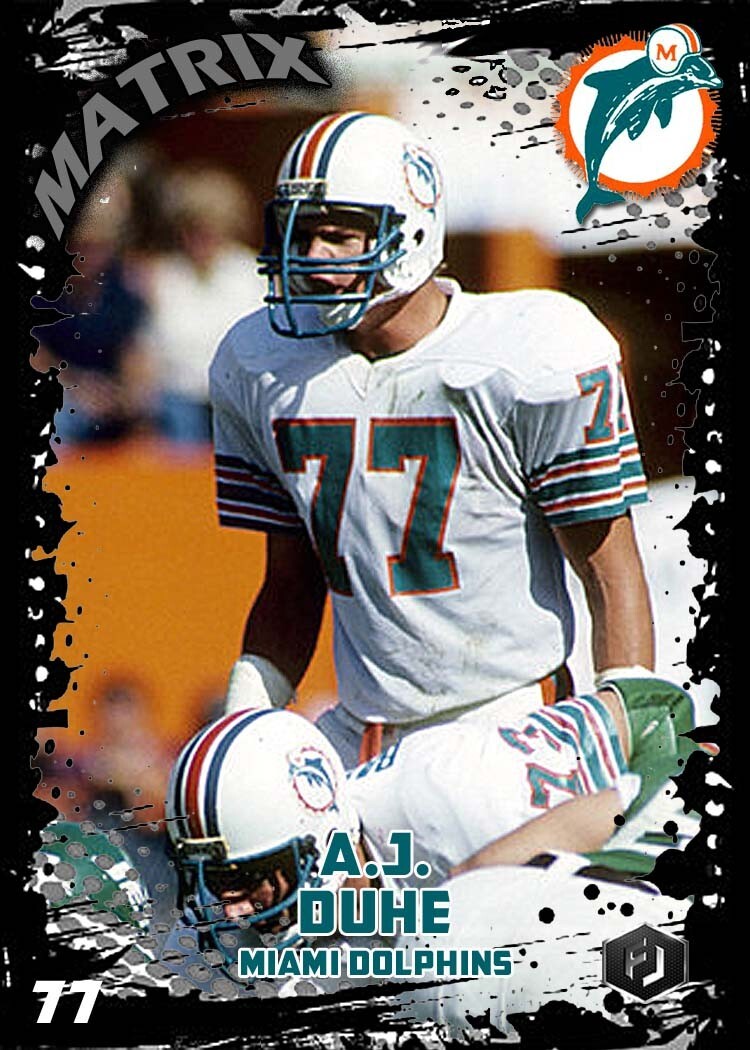 ACEO A.J. DUHE MIAMI DOLPHINS CUSTOM HAND MADE ART CARD | eBay