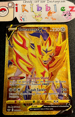 Zamazenta V 212/202 NM Gold Secret Rare Full Art Pokémon Card. Fast ...