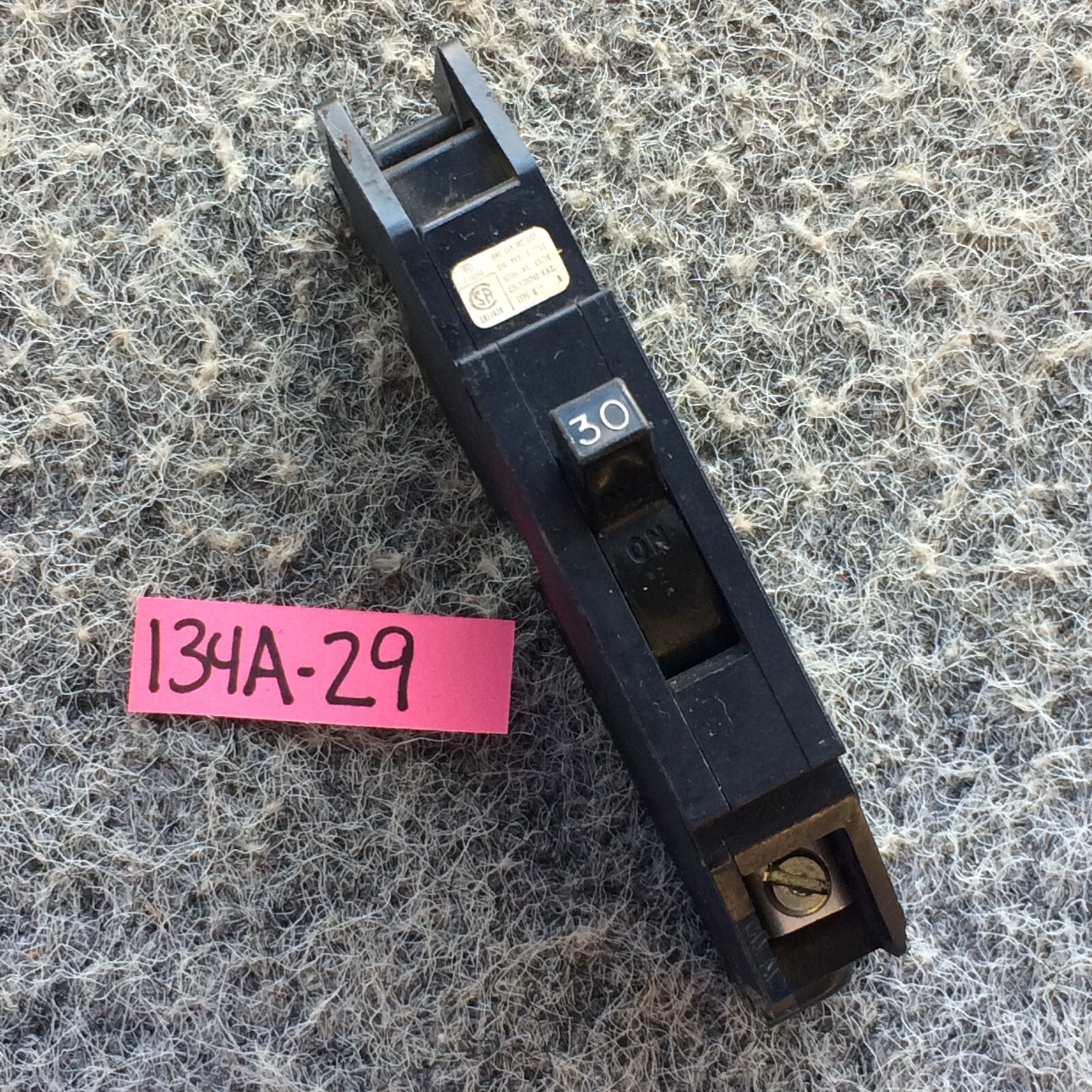 Q30 Zinsco GTE Sylvania 1P30A 120VAC Plug-in Circuit Breaker Q130 Black ...