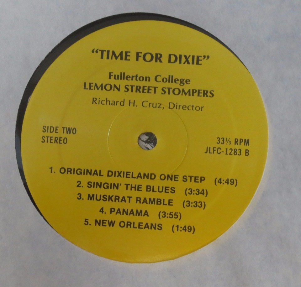 FULLERTON COLLEGE Lemon Street Stompers 1983 LP Vinyl Record "Time For ...