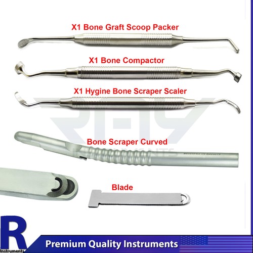 Dental Implant Serrated Bone Grafting Compactor Set Graft Scoop Packer ...