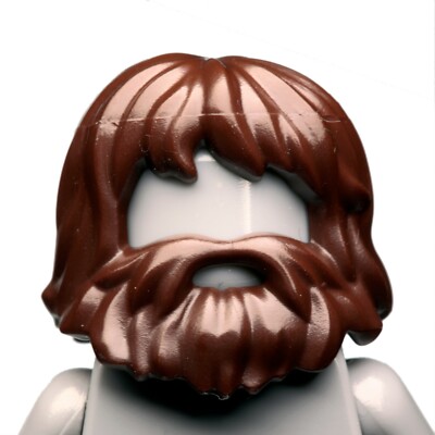 NEW LEGO - Figure Hair - Male - Beard and Mouth Hole Brown Dark x1 ...