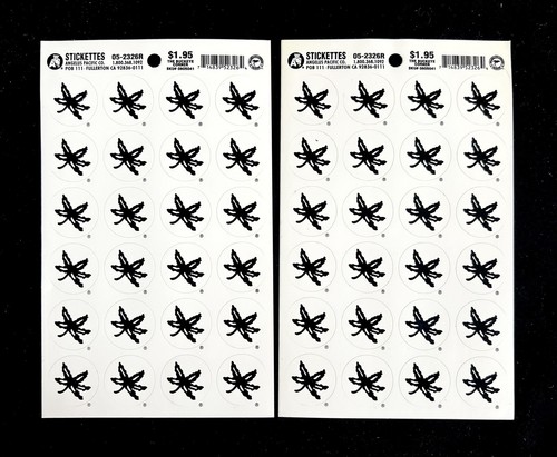 NEW Stickettes Ohio State Buckeyes Leaf Stickers 2 Sheets 48 Stickers ...