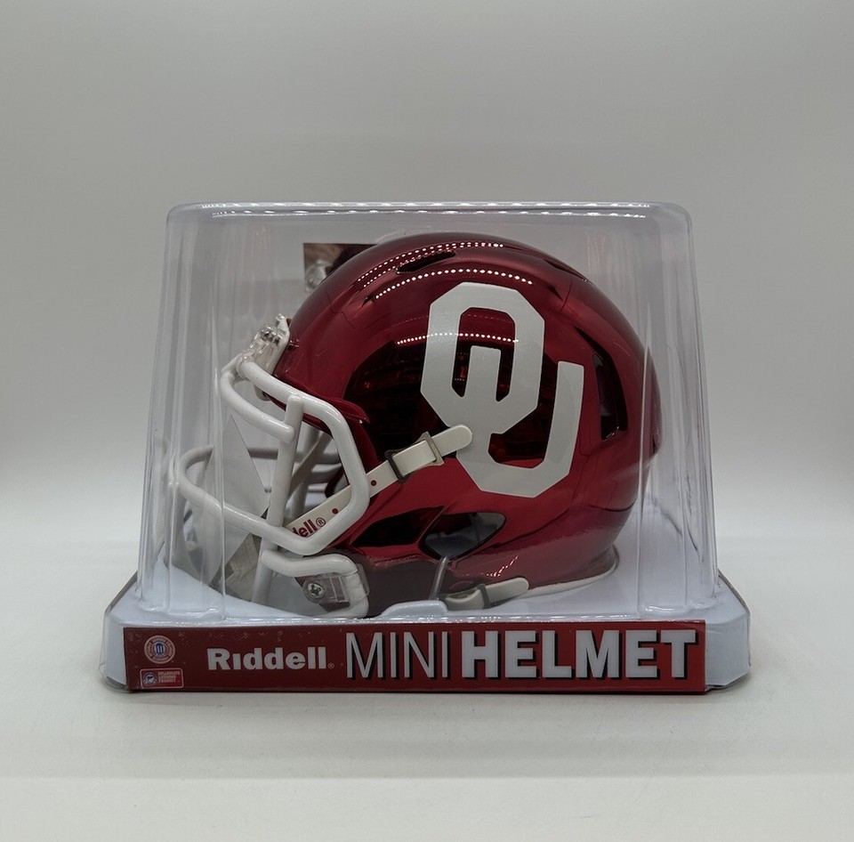Oklahoma Sooners NCAA Riddell Chrome Alternate Mini Helmet! Date Code ...