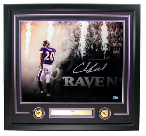Ed Reed HOF Autographed 16x20 Photo Baltimore Ravens Framed Beckett ...
