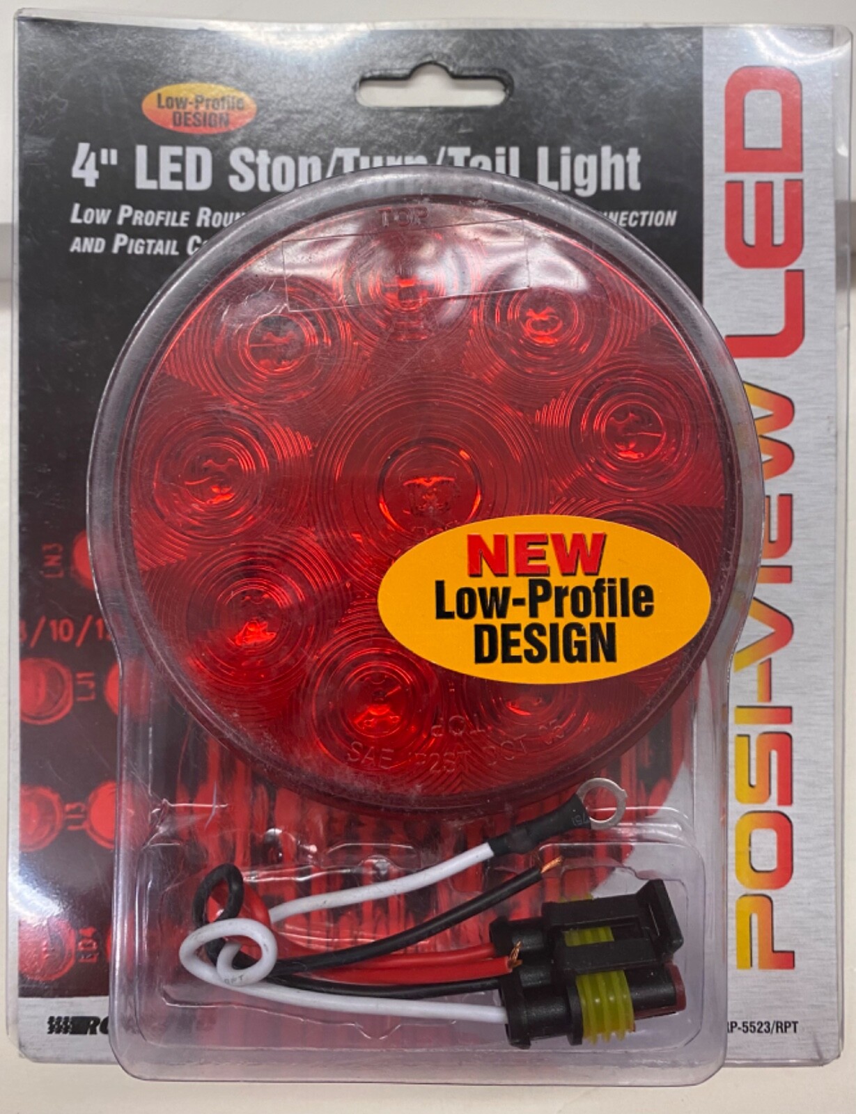 RoadPro Rp-5523/rpt 4 LED Low Profile Round Stop Turn Tail Light Red ...