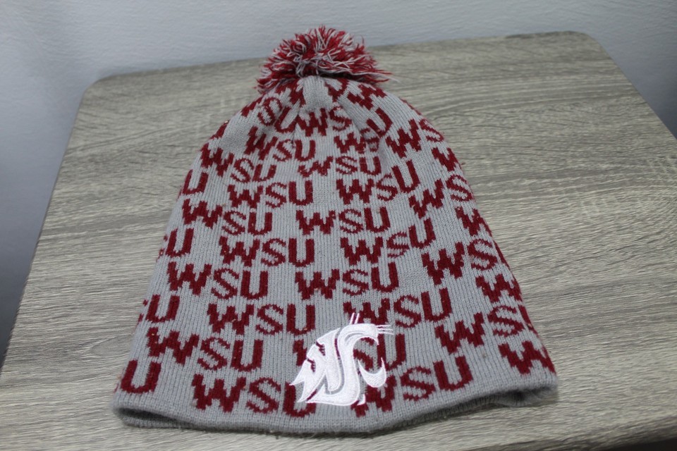 WSU Washington State Cougars Football BECU Grey Spellout Logo Beanie ...