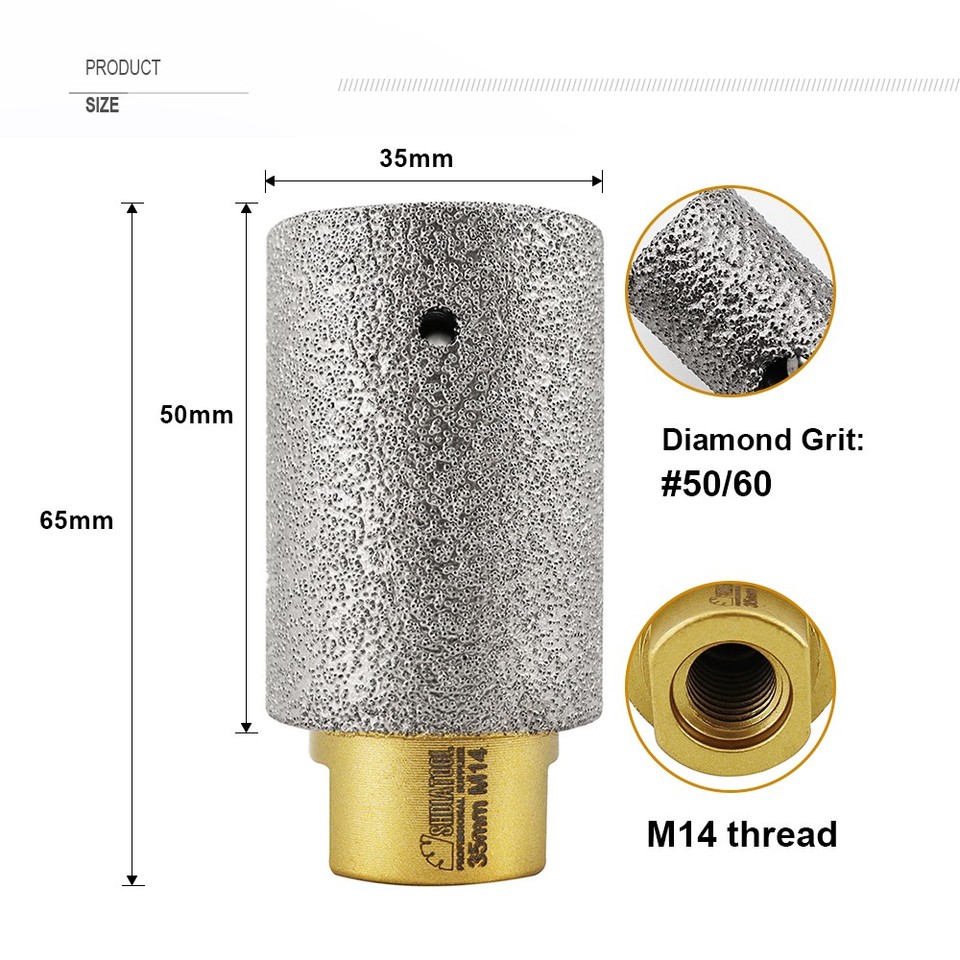 35mm Diamond Milling Finger Bits Ceramic Marble Dry Drilling Core Bit ...