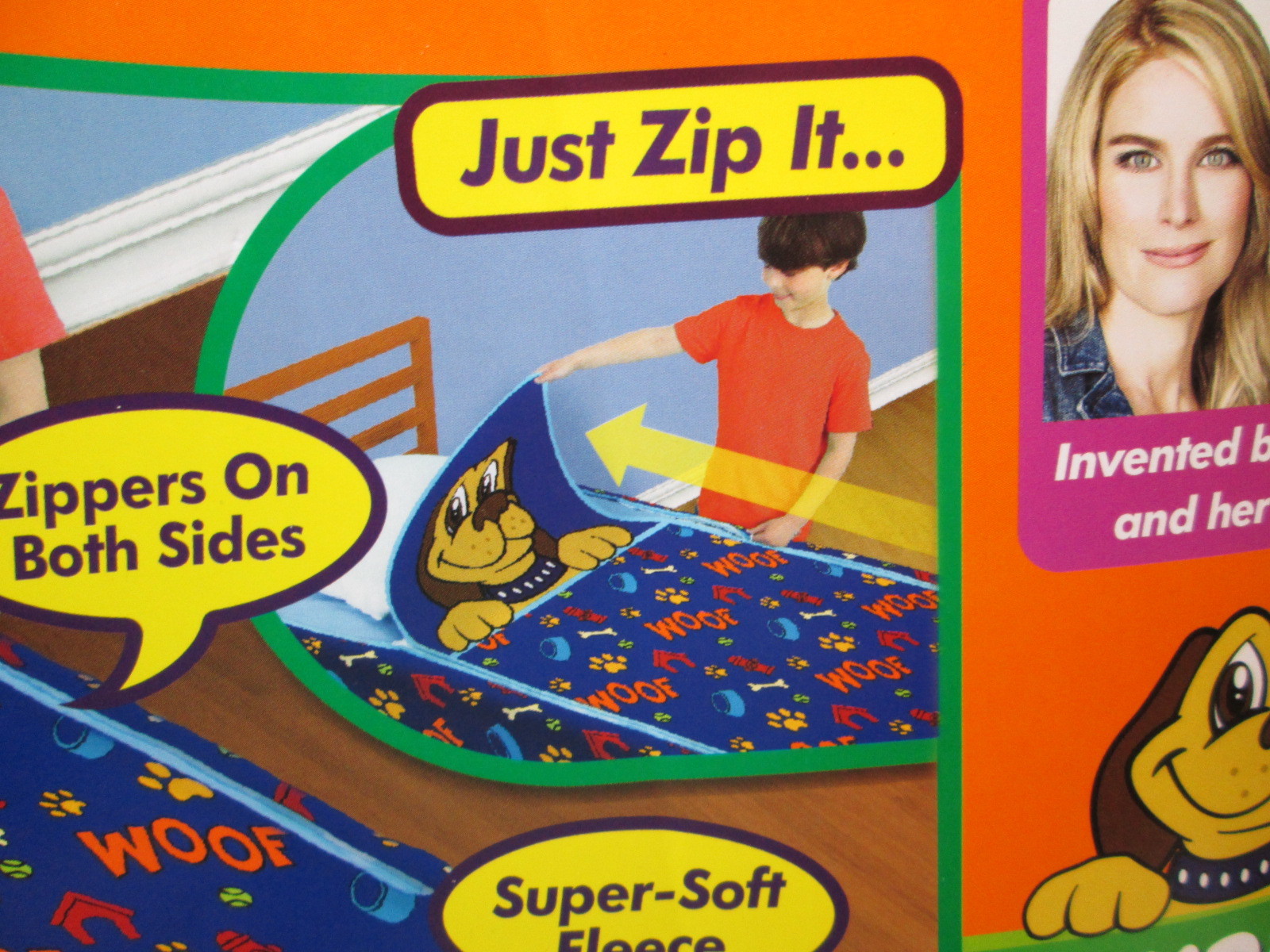 New Zipit Friends PUPPY DOG Twin Size Fitted Zippered Fleece Blanket ...