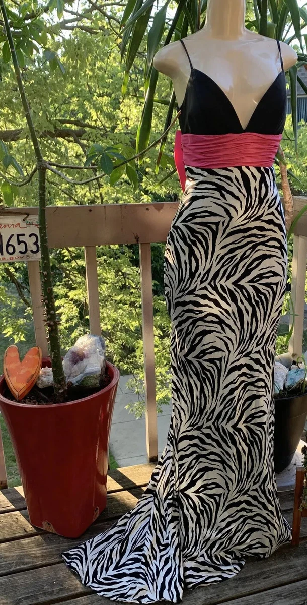 Pink Zebra Print Prom Dresses