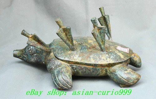9.4'' Old Shang Dynasty Bronze Ware Inscription Arrow Head Animal ...