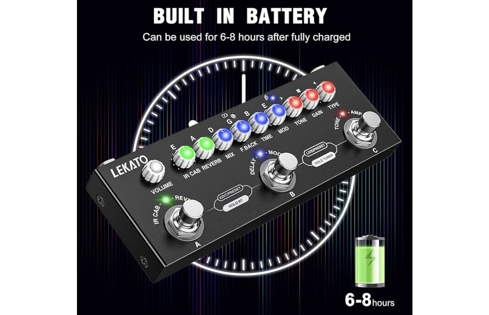 LEKATO Multi Effects Guitar Pedal, with IR Loading 9 AMP Models | eBay
