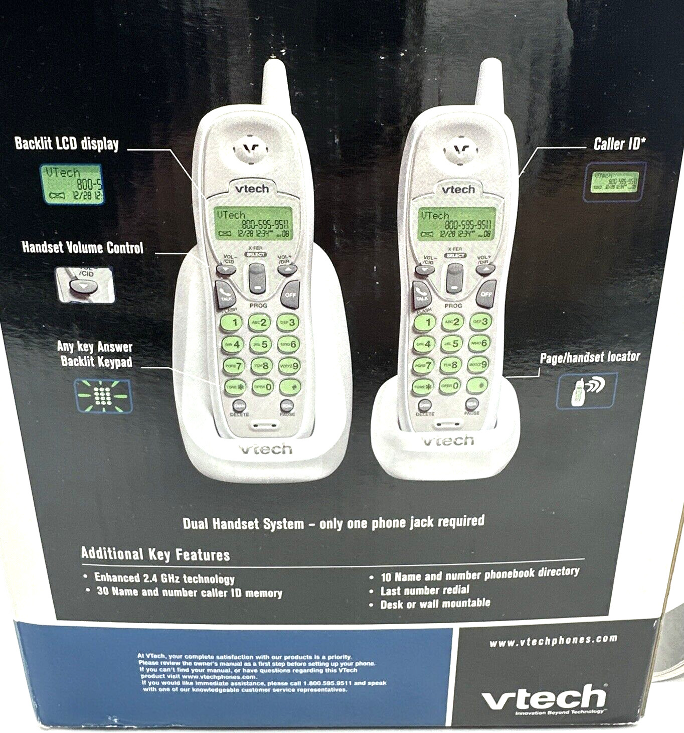 Vtech T2340 2.3 GHz Cordless Phone Dual Handset With Caller ID