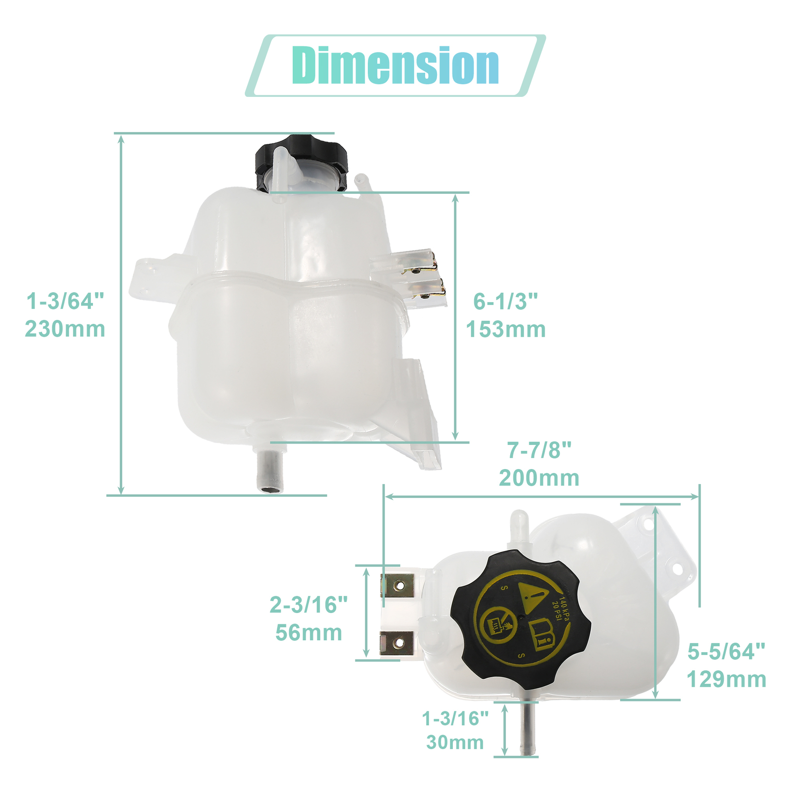 Pack of 1 For Chevrolet Spark 2013-2015 Coolant Radiator Reservoir Tank ...