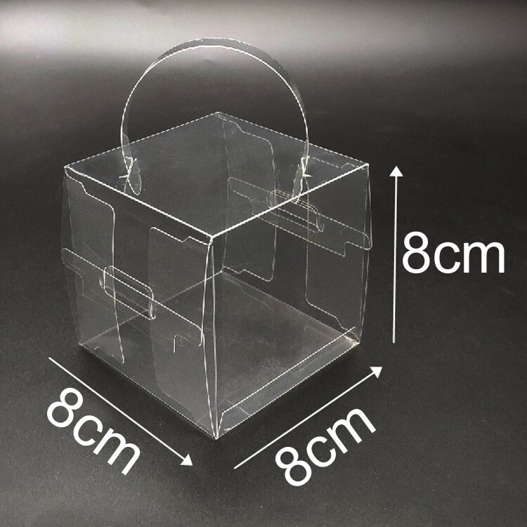 10X Clear Boxes With Handle PVC Cube Empty Box Wedding Favour Gift Cake ...