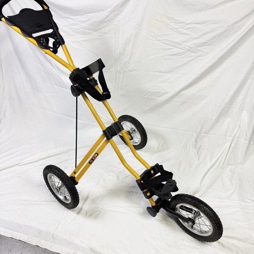 SUN MOUNTAIN SPEED CART PUSH PULL 3 WHEEL GOLF CART BAG PUSHER YELLOW ...