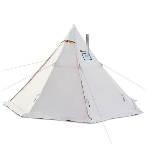 Hot Tent with Stove Jack, 4 Season 3-4 Person Tipi Tent for Camping ...