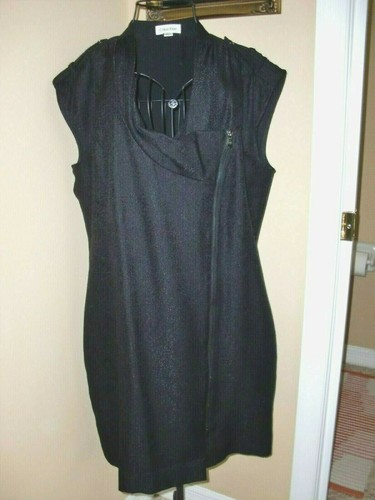 Ladies"CALVIN KLEIN"Black Printed Full Zipper Closure Pockets Dress ...