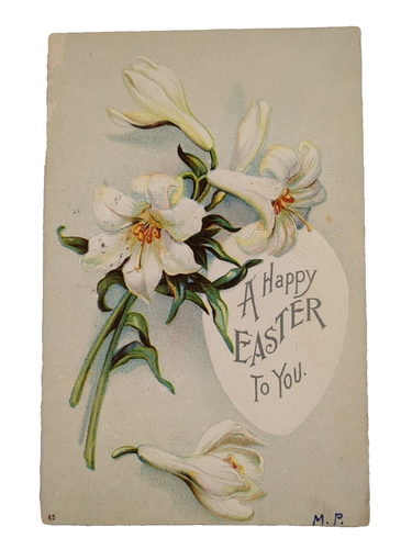 Happy Easter Card Embossed North Hampton MA Massachusetts Postcard 1907 ...