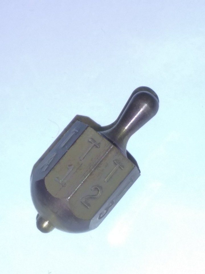 Antique Put and Take Game Brass Spinner Dreidel Gambling Top | eBay