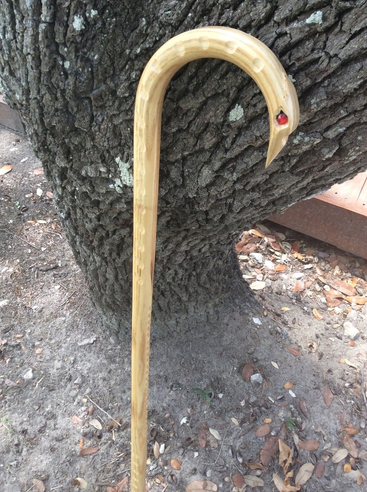 NIGHTHAWK GRAND MASTER HAWK HEAD CANE- MADE IN U.S.A. CUSTOM OAK CANE ...