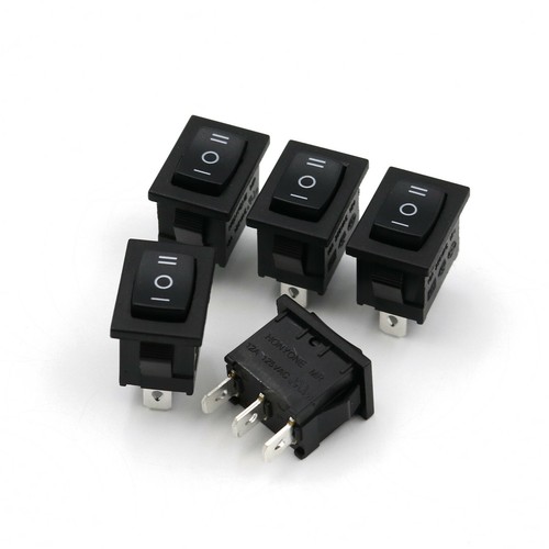 5Pcs Black MR-1 3Pin SPDT Momentary MOM-OFF-MOM Mini Rocker Switch 12A ...
