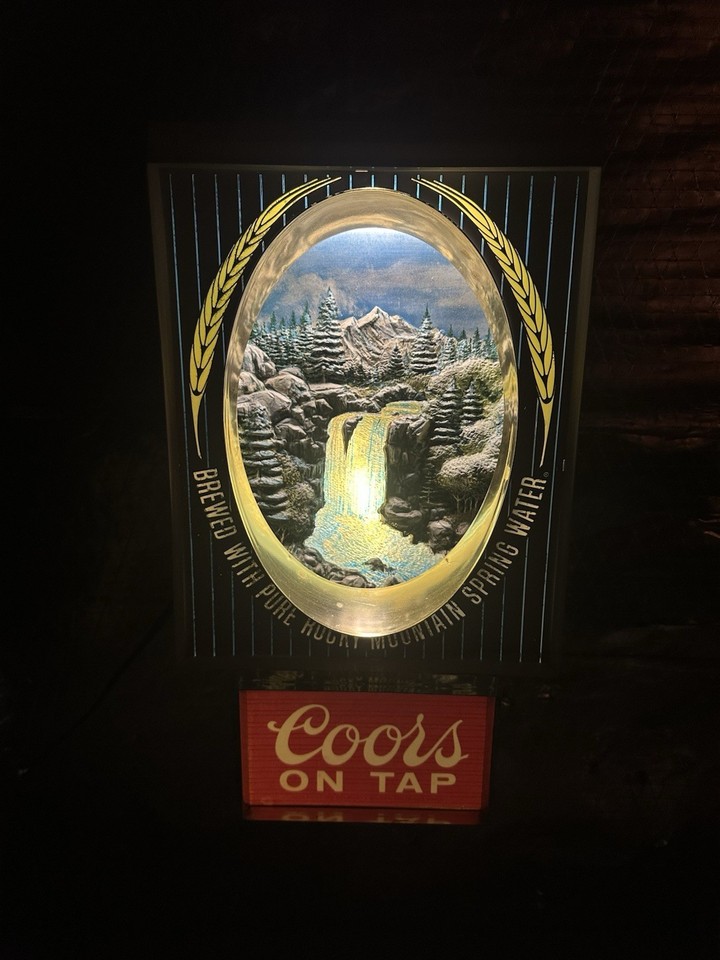 Vintage Coors Beer On Tap Lighted Motion Waterfall Sign | eBay