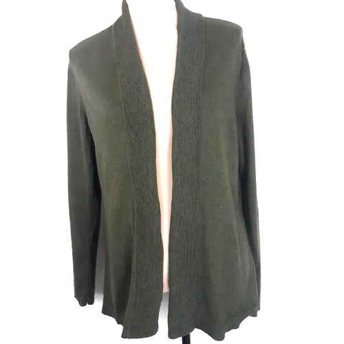 Talbots Long Cardigan Sweater Women's Size Large Open Front Heathered ...