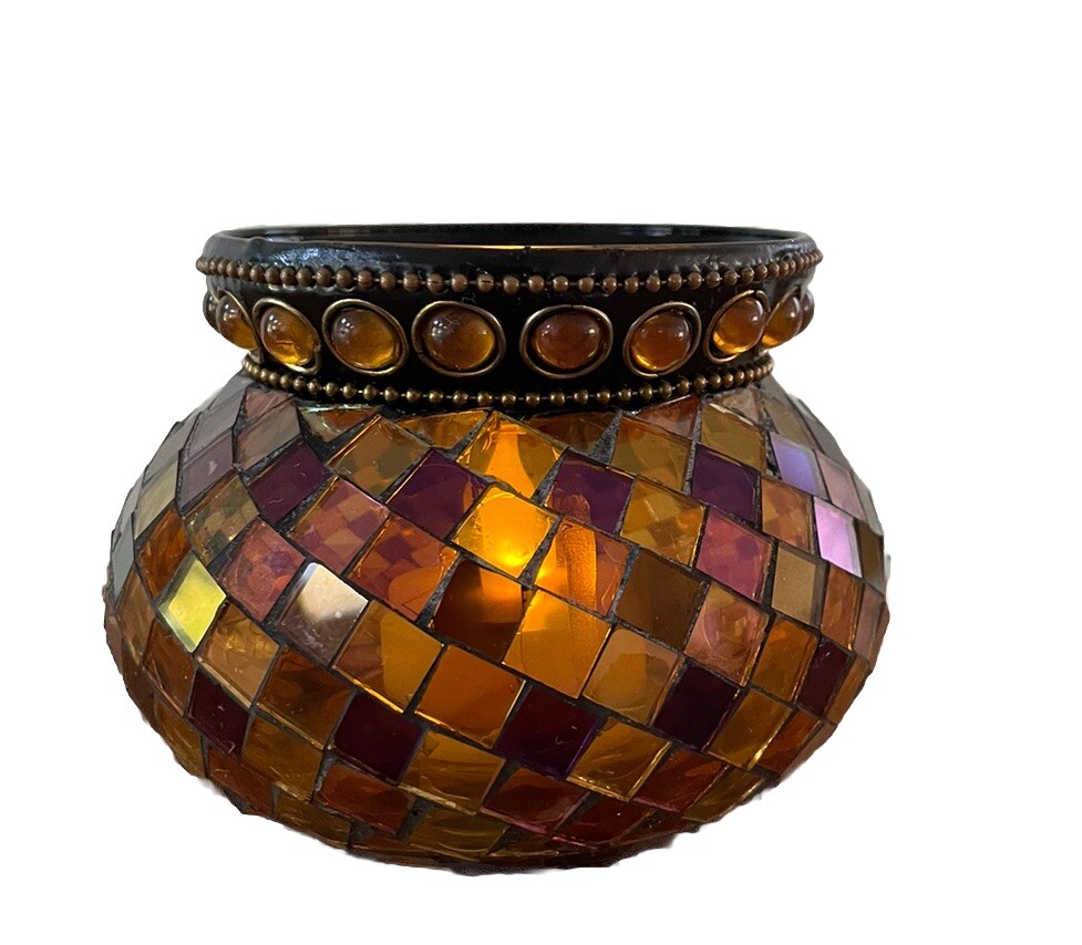 Stained Glass Candle Holder Partylite Amazon.com: PartyLite Candle