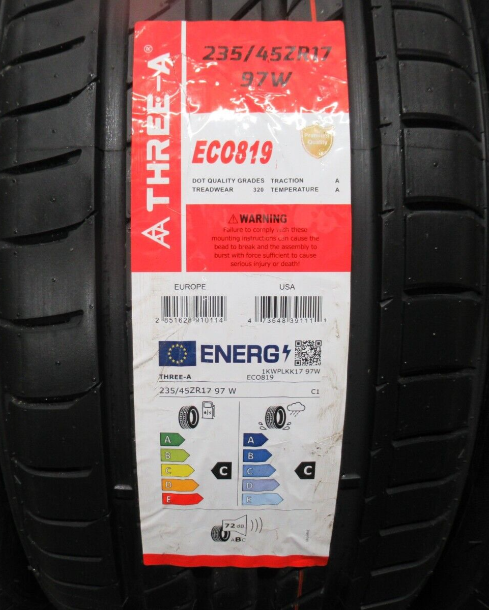 X4 235 45 17 235/45R17 97W M+S THREE-A NEW TYRES *GREAT C & C RATINGS ...