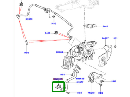 LAND ROVER TURBOCHARGER OIL RETURN HOSE GASKET 3.0L DIESEL LR013234 | eBay