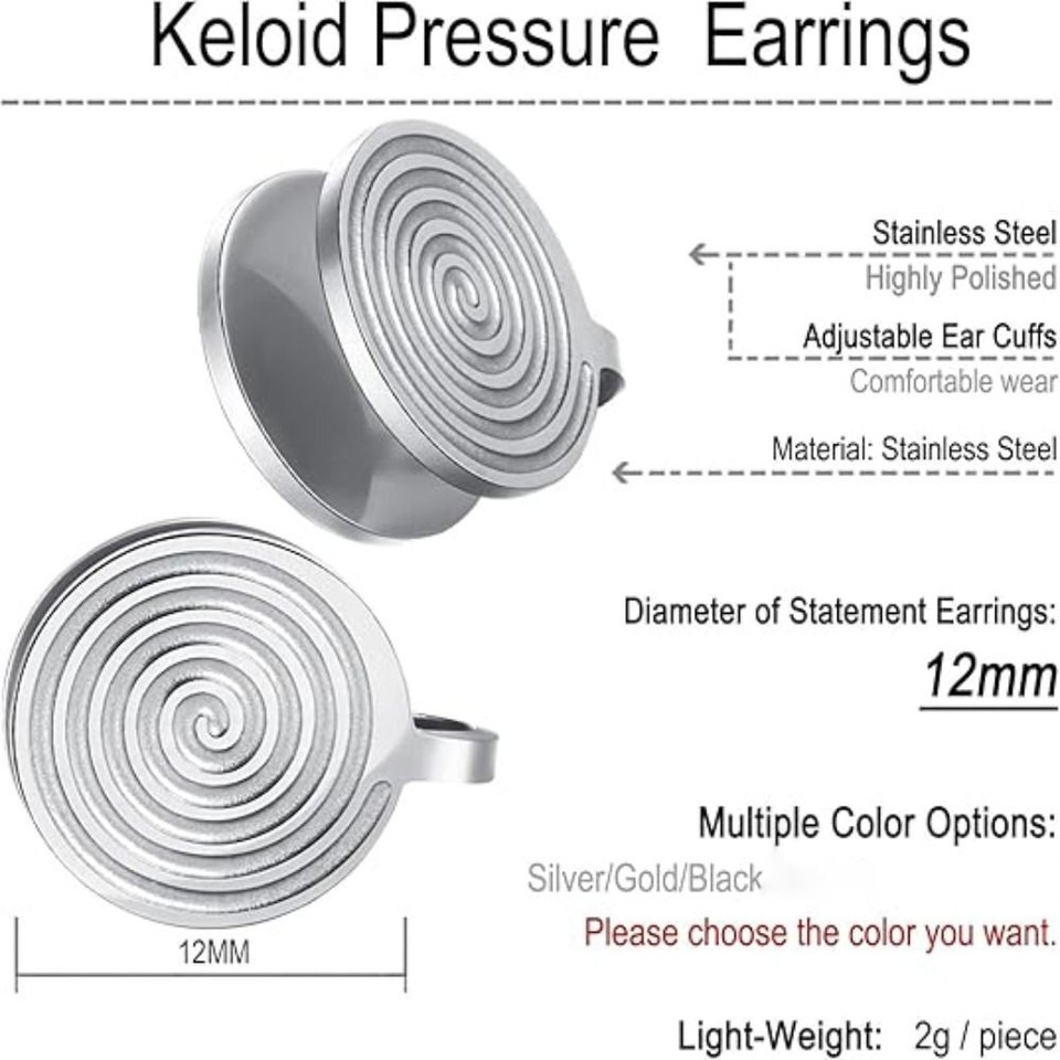 Non Piercing Earrings Keloid Pressure Earrings Clip on Compression ...
